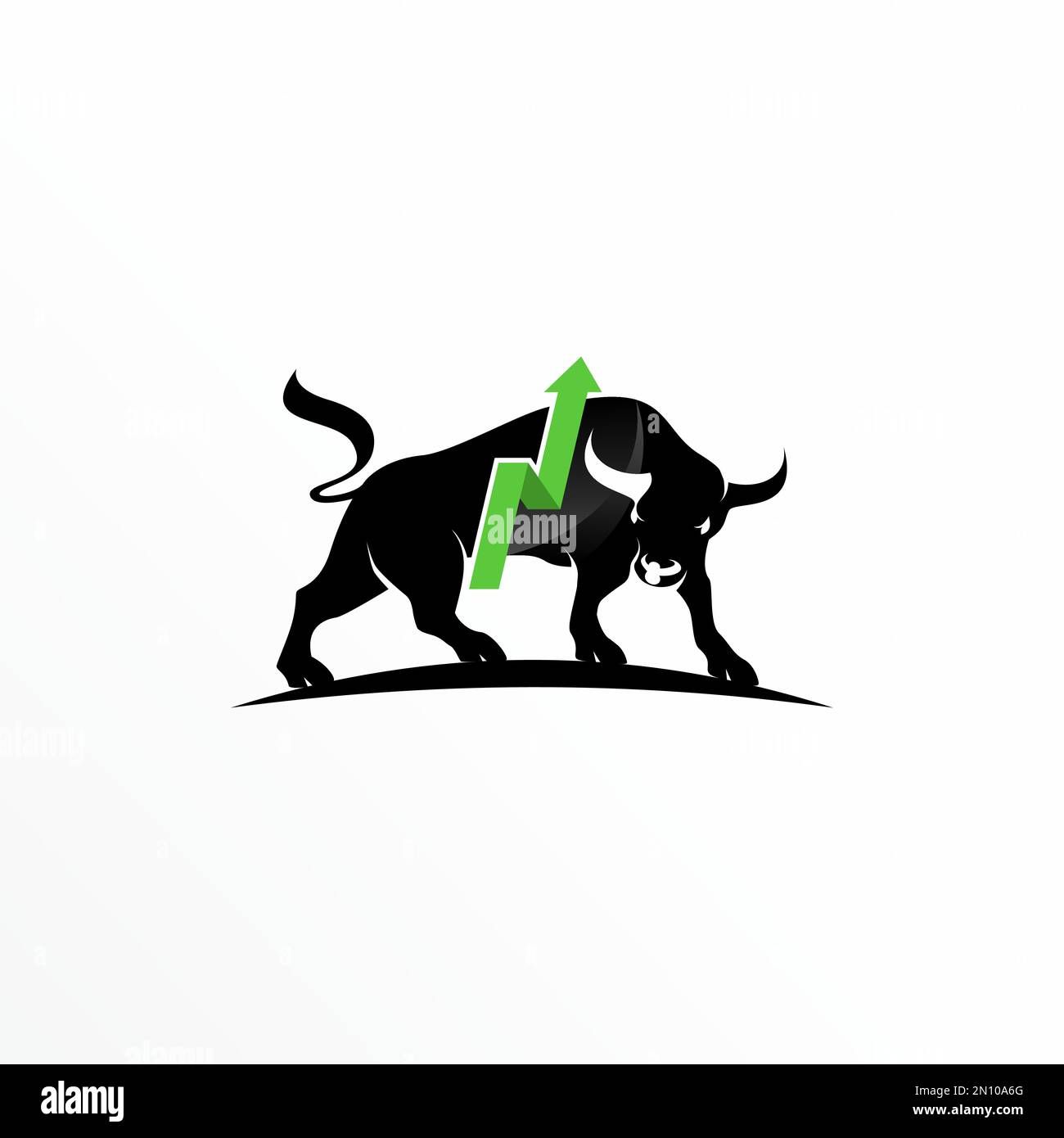 Bull andTraffic or up arrow image graphic icon logo design abstract ...