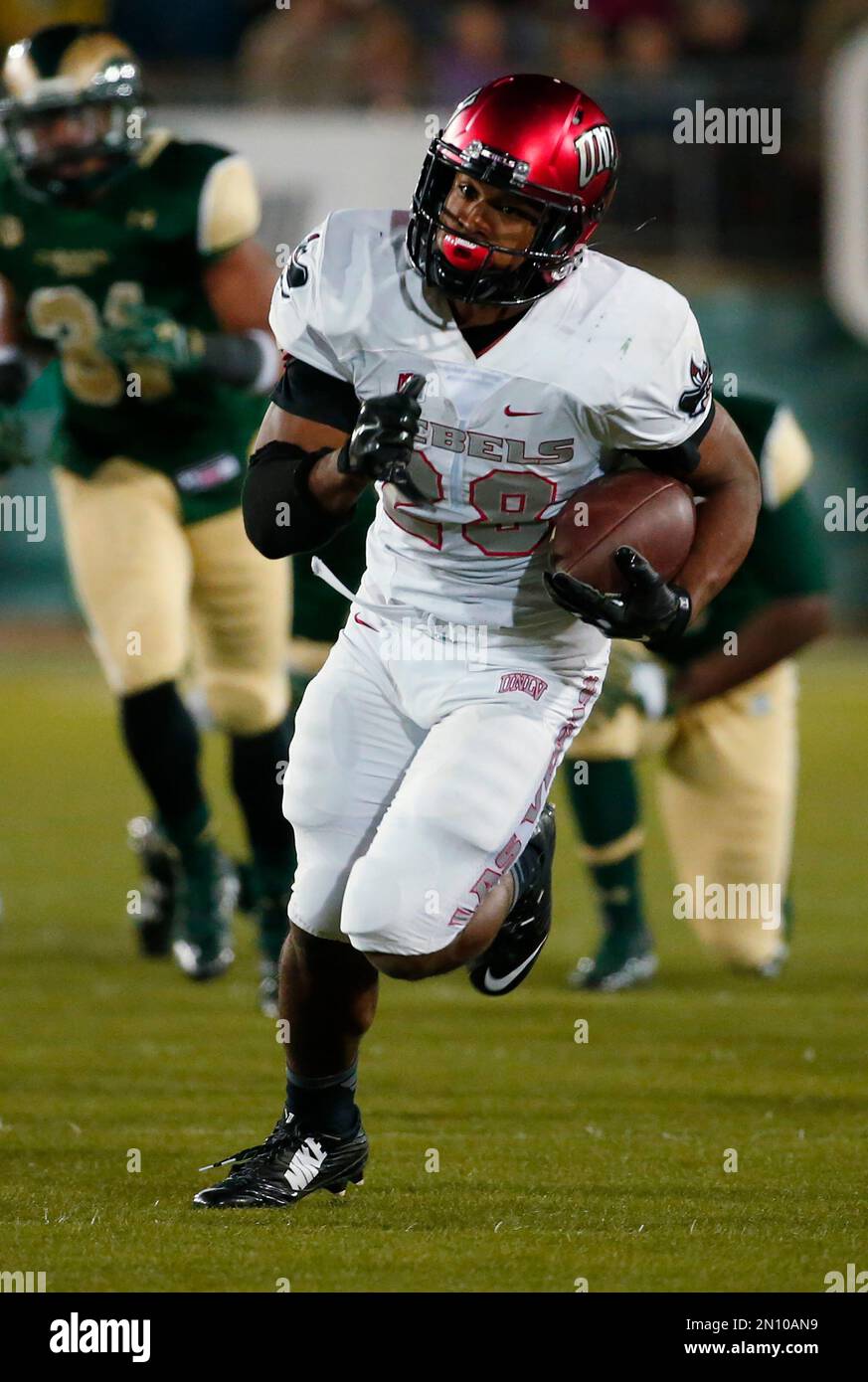 UNLV running back Keith Whitely runs against Colorado State during the ...