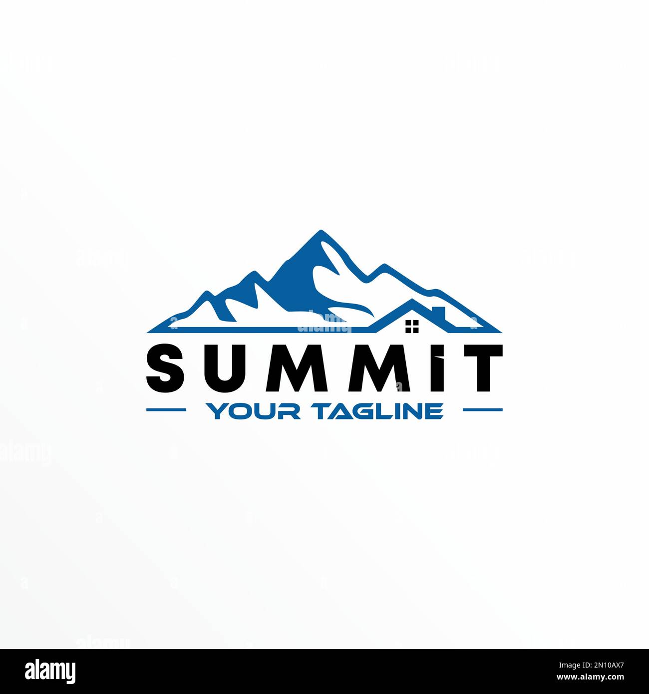 Roof house like Mountain with tree and moon image graphic icon logo design abstract concept ...