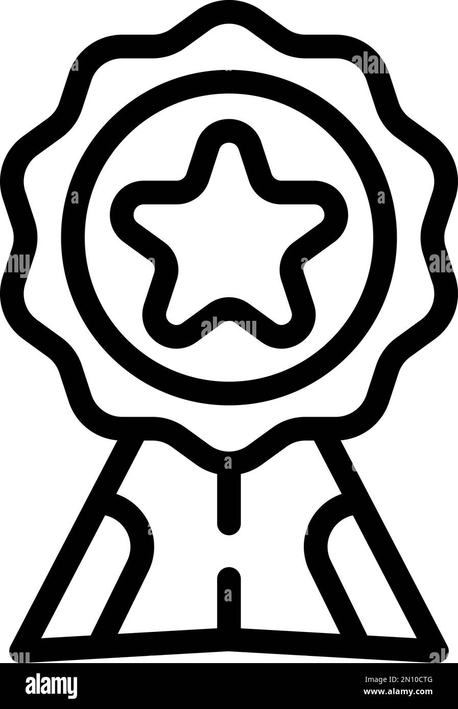 Trophy emblem icon outline vector. Cup prize. Star success Stock Vector ...