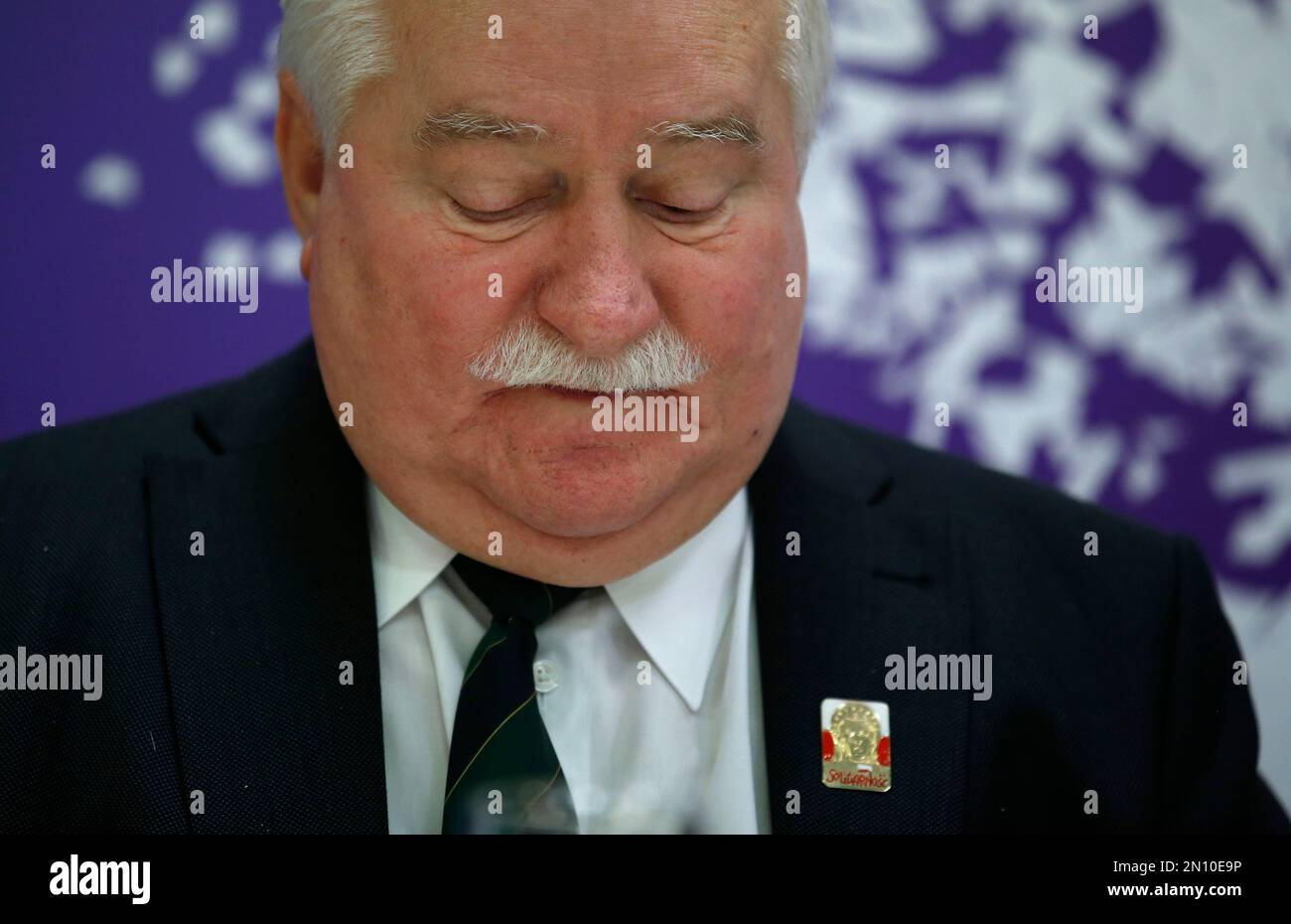 Polish 1983 Nobel peace laureate Lech Walesa looks down during the XV ...