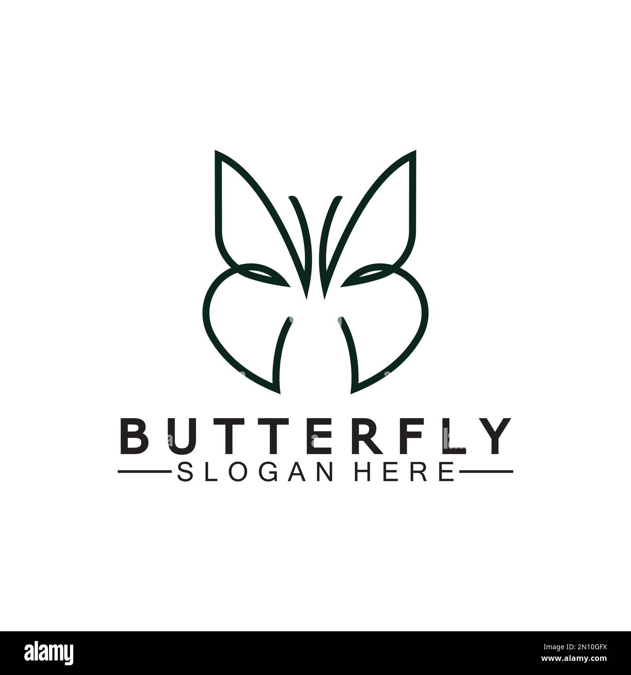 Simple Butterfly monoline logo-Vector illustration Stock Vector Image ...