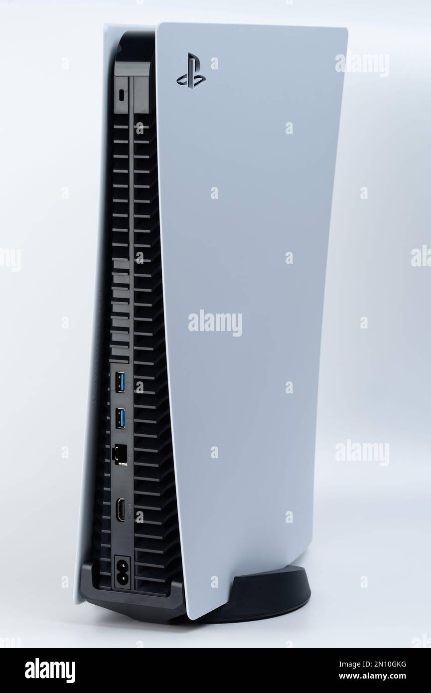New york, USA - December 28, 2022: New Sony playstation 5 console ...