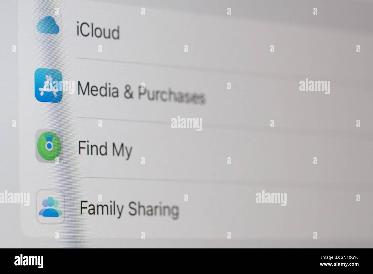 New york, USA - January 23, 2022: Find My apple service icon close up ...