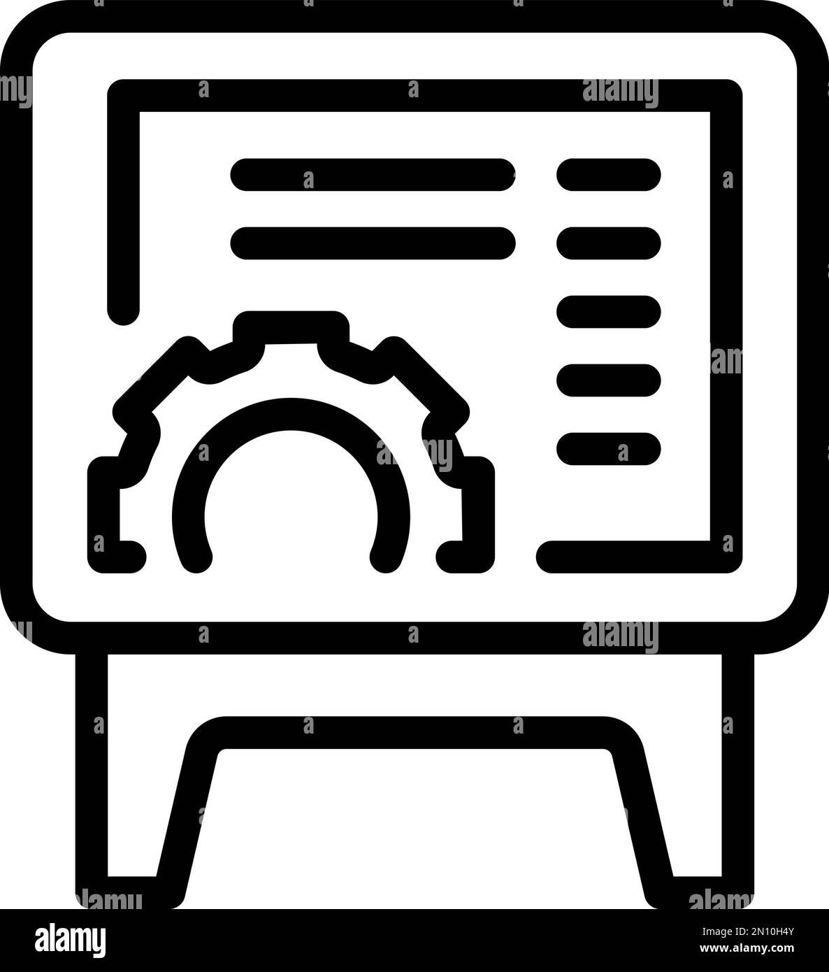 Engineer monitor icon outline vector. Worker process. Robot operator ...