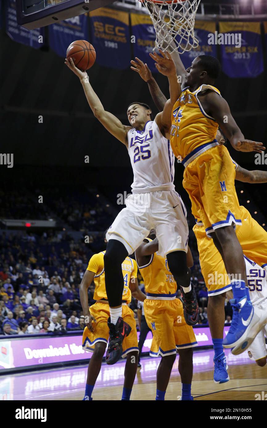 LSU forward Ben Simmons (25) goes to the basket against McNeese State ...