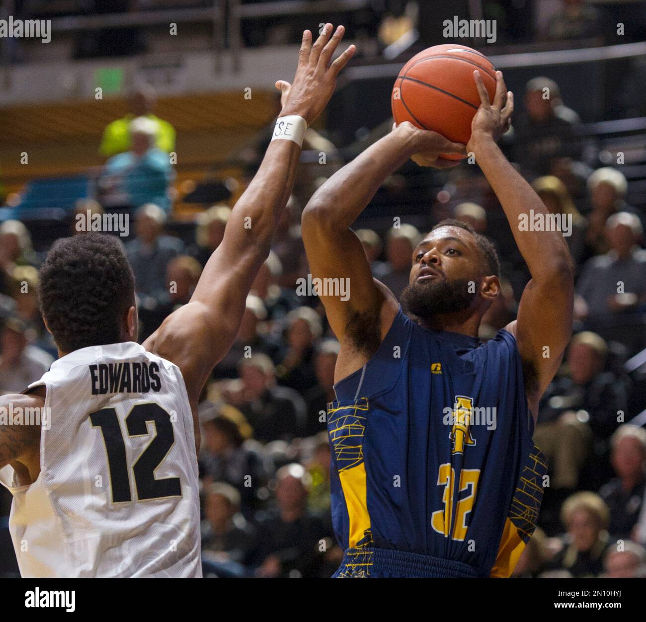 North Carolina A&T forward Bruce Beckford (32) shoots voer Purdue ...