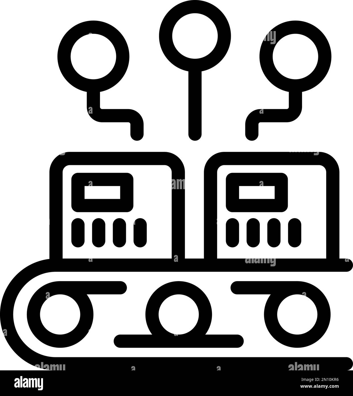 Line factory icon outline vector. Engineer work. Worker machinery Stock ...