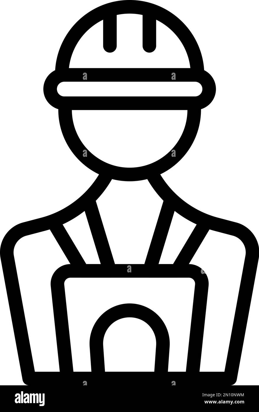 Engineer icon outline vector. Worker process. Operator robot Stock ...