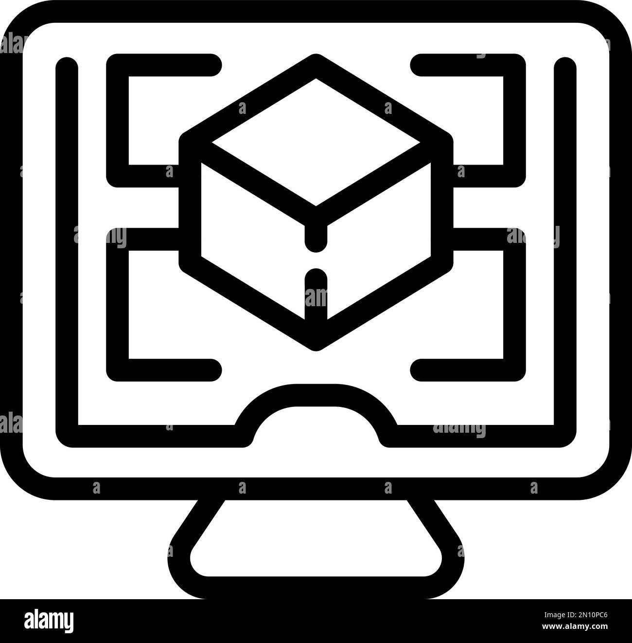 Computer Engineer Icon Outline Vector Industry Factory Worker Process Stock Vector Image And Art