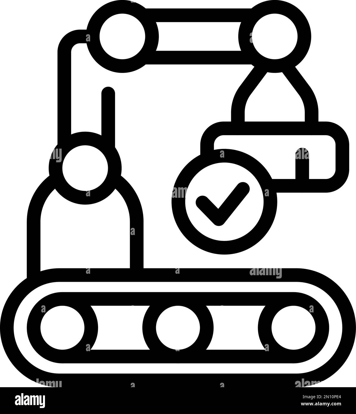 Line work icon outline vector. Factory engineer. Process machinery ...