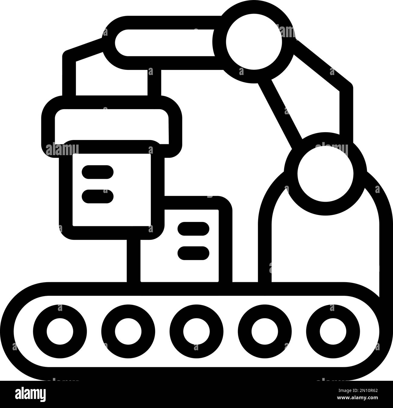 Line robot factory icon outline vector. Industry engineer. Worker ...