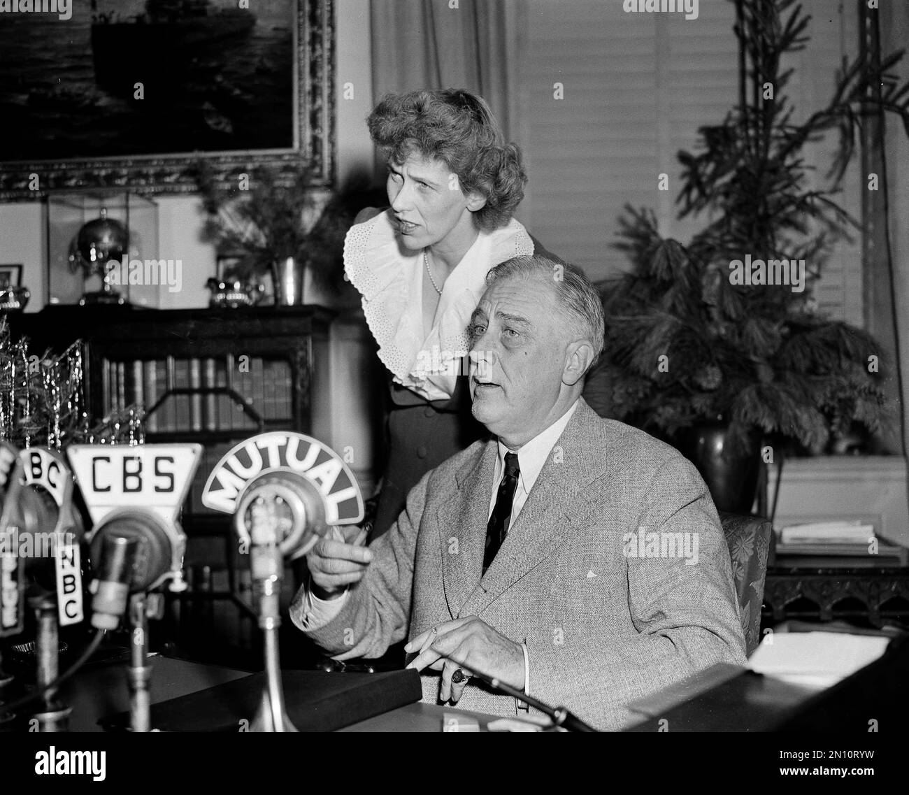 President Franklin D. Roosevelt is pictured with his daughter Anna ...
