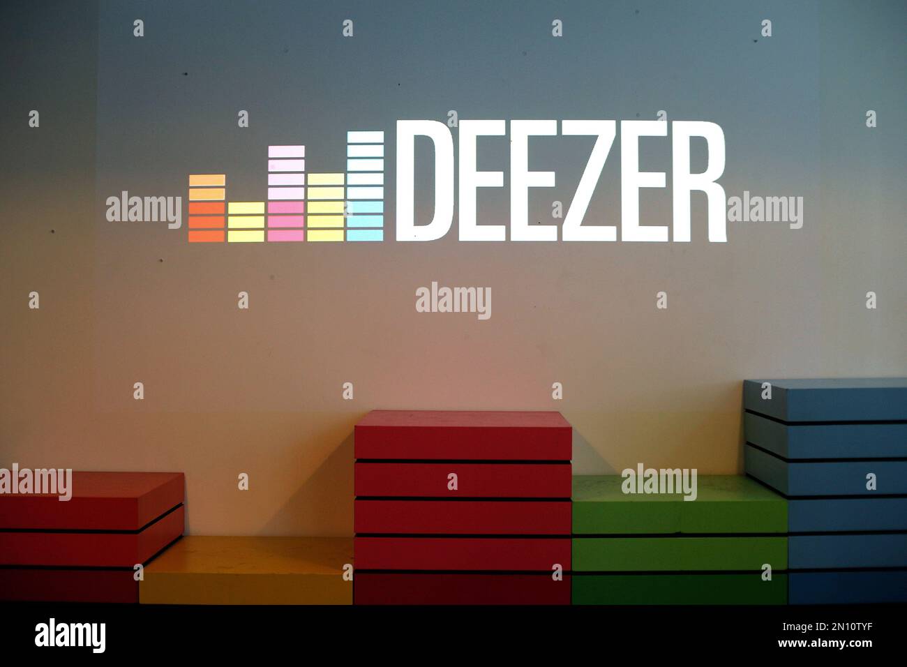 The music streaming services Deezer's logo is pictured at the compagny ...