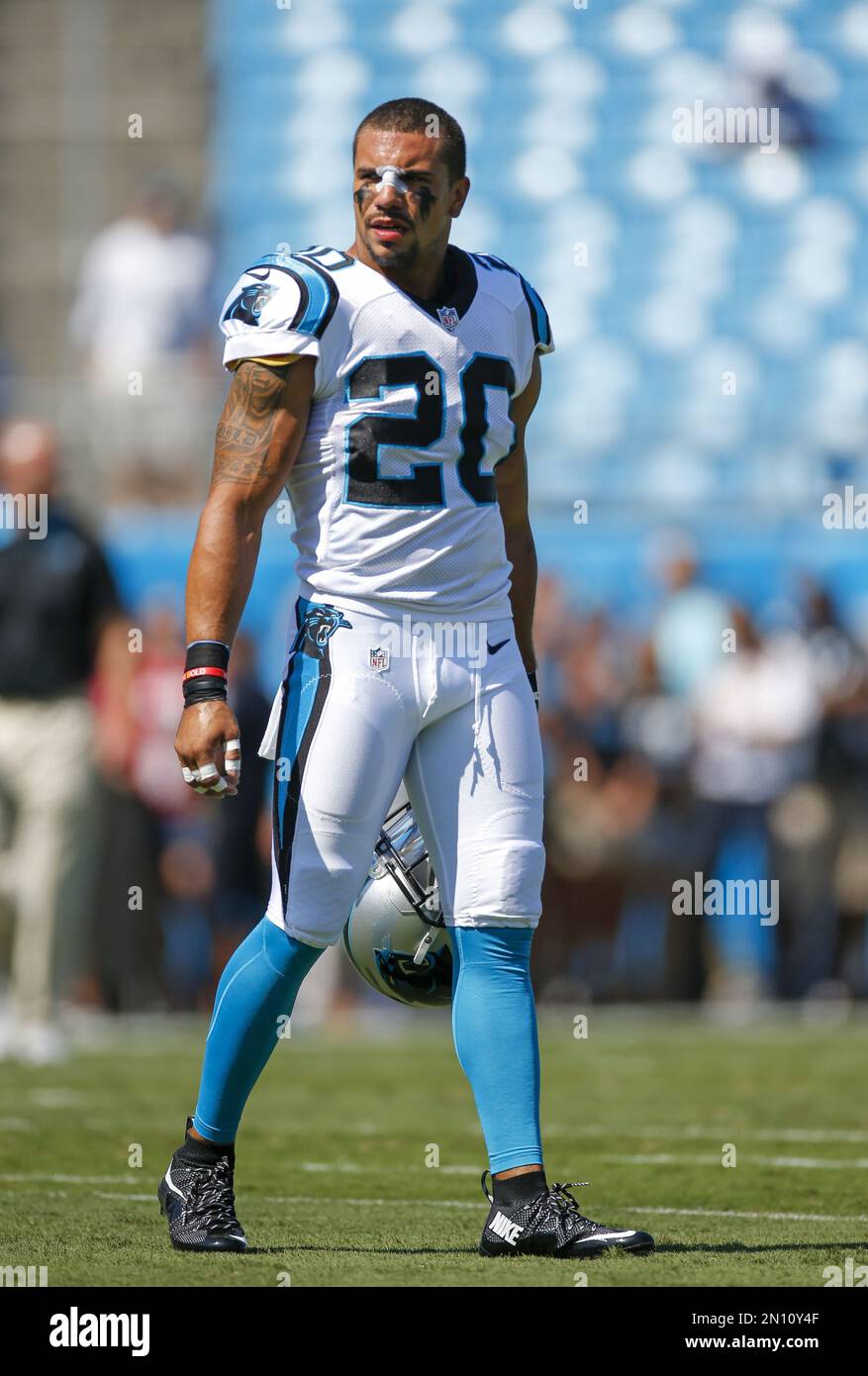Carolina Panthers free safety Kurt Coleman (20) walks across the field ...