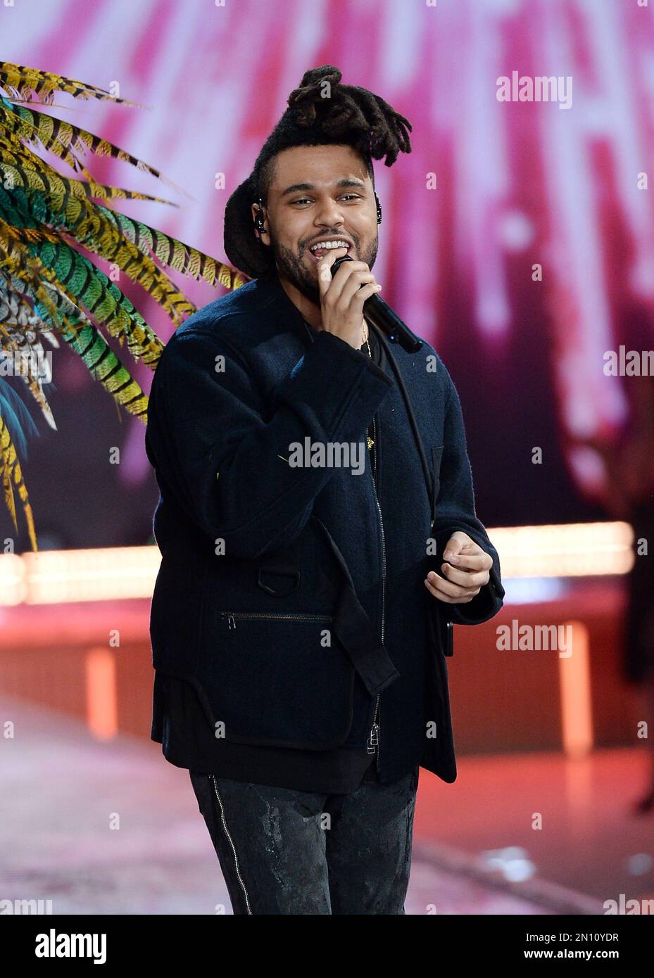 The Weeknd performs during the 2015 Victoria's Secret Fashion Show at ...