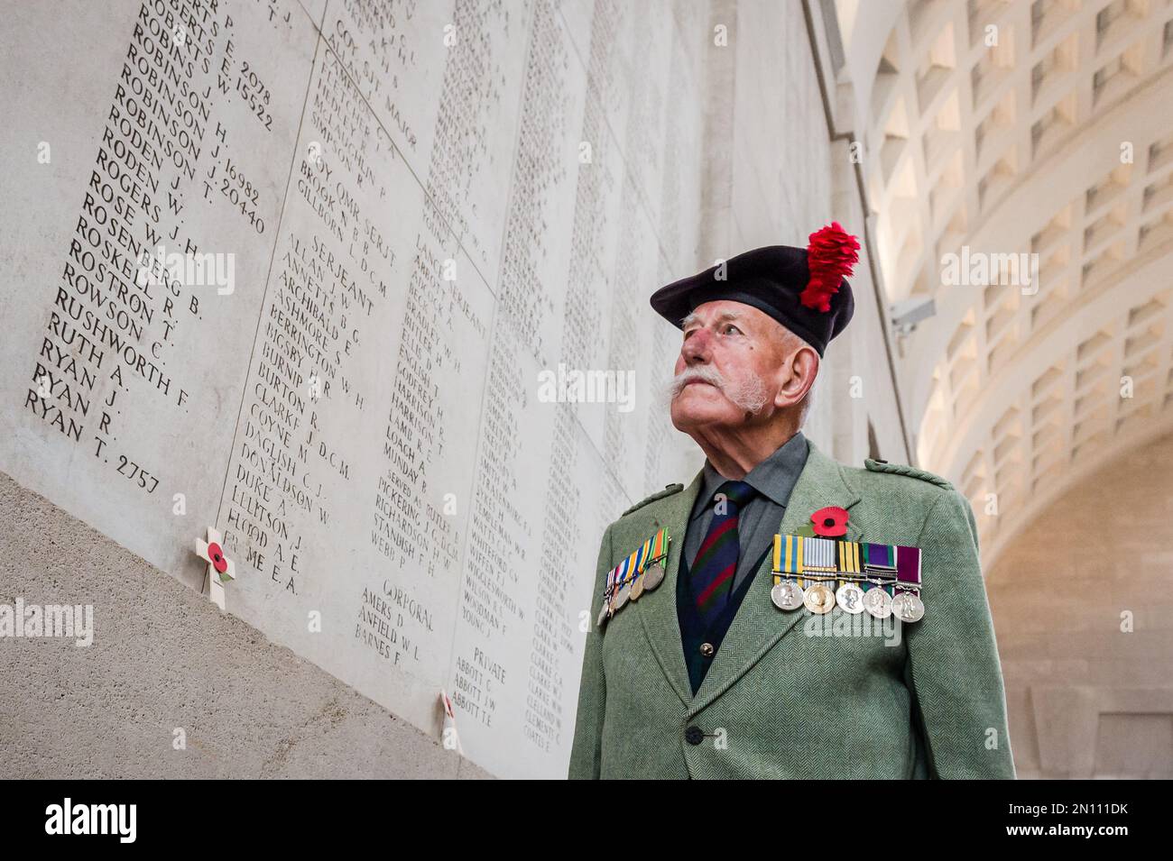 World War II veteran, Jole Hubble from the Black Watch regiment looks ...