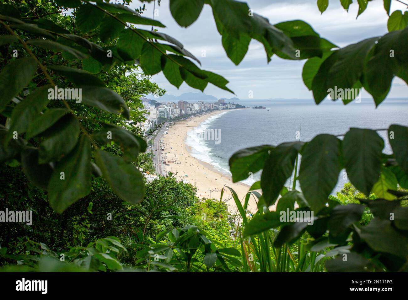 leblon beach seen from cliff viewpoint in Rio de Janeiro Stock Photo ...