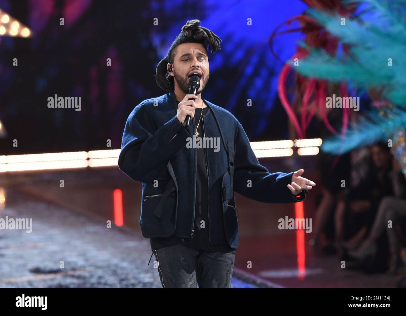 Singer The Weeknd performs during the 2015 Victoria's Secret Fashion ...