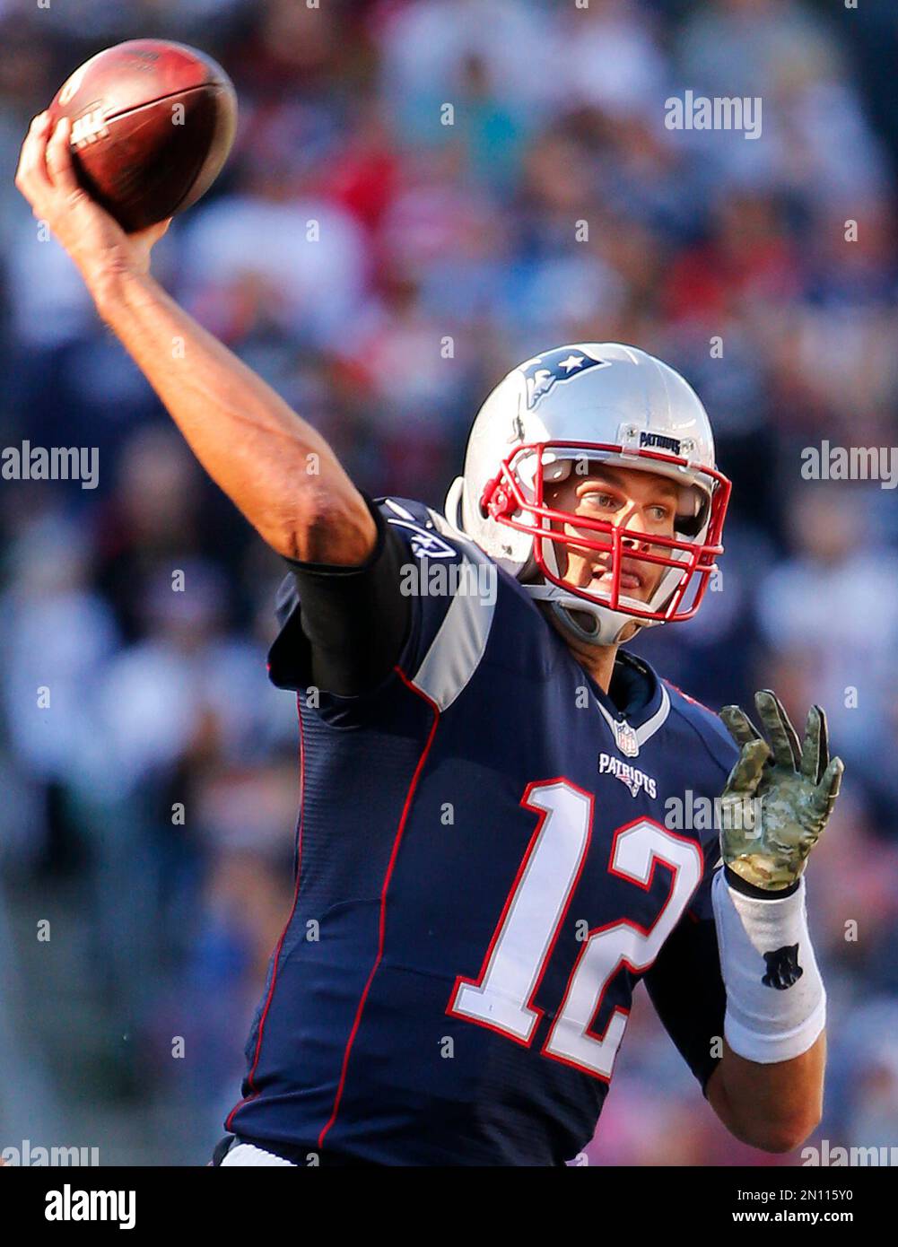 New England Patriots quarterback Tom Brady throws during a NFL football ...