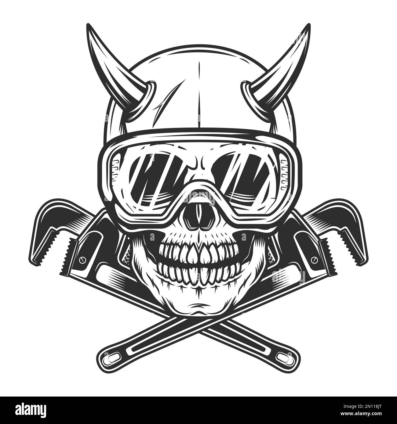 Pipe wrench drawing Black and White Stock Photos & Images - Alamy