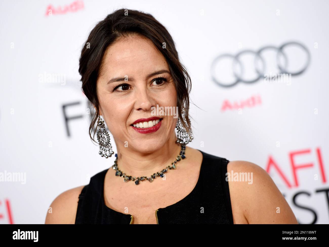Patricia Riggen, director of "The 33," poses at a gala screening of the ...
