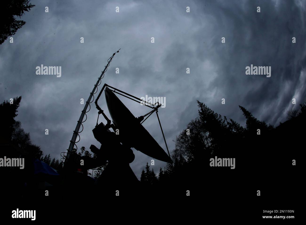 A truck-mounted radar instrument called the Doppler On Wheels is ...