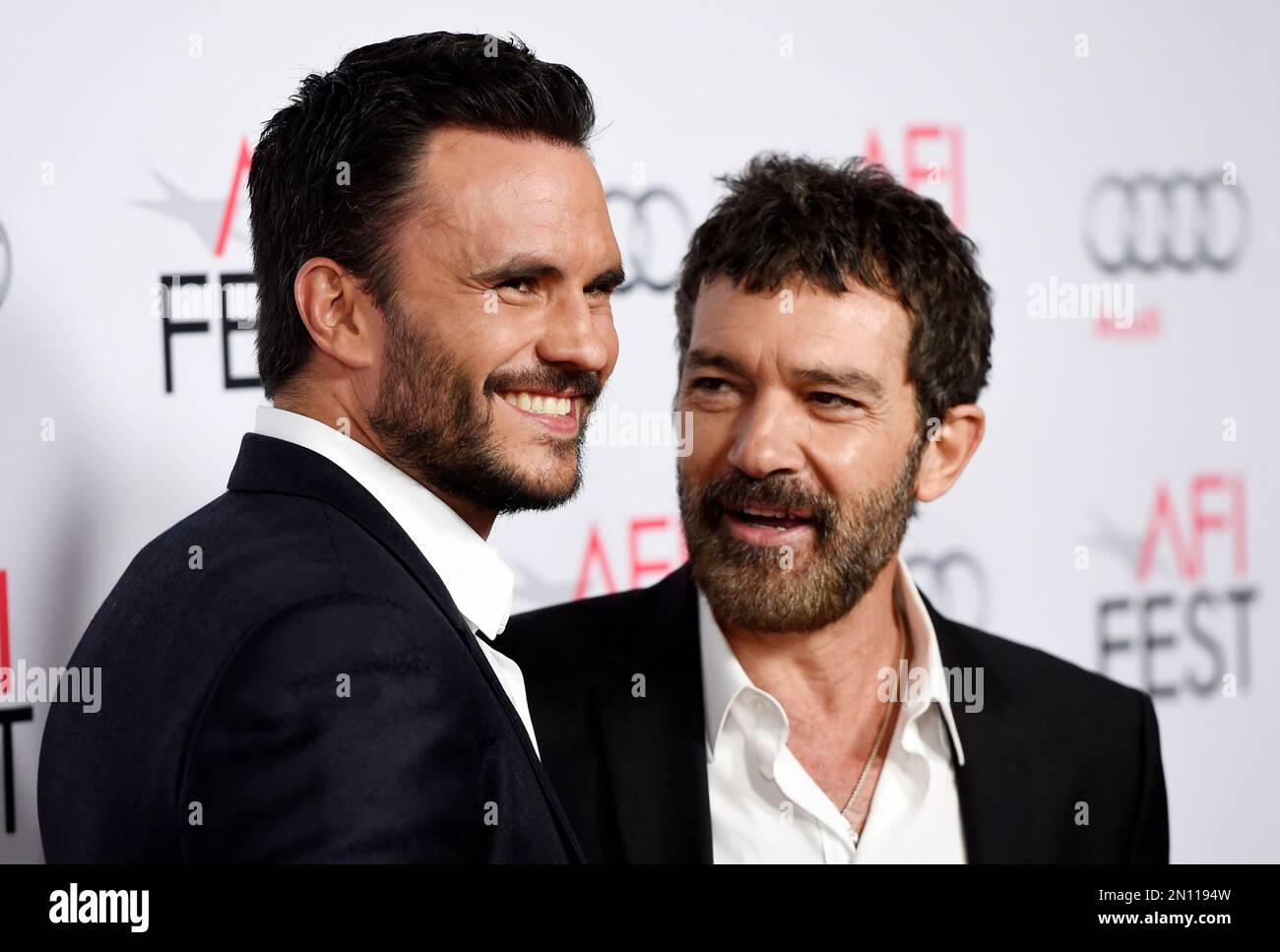 Juan Pablo Raba, left, and Antonio Banderas, cast members in "The 33 ...
