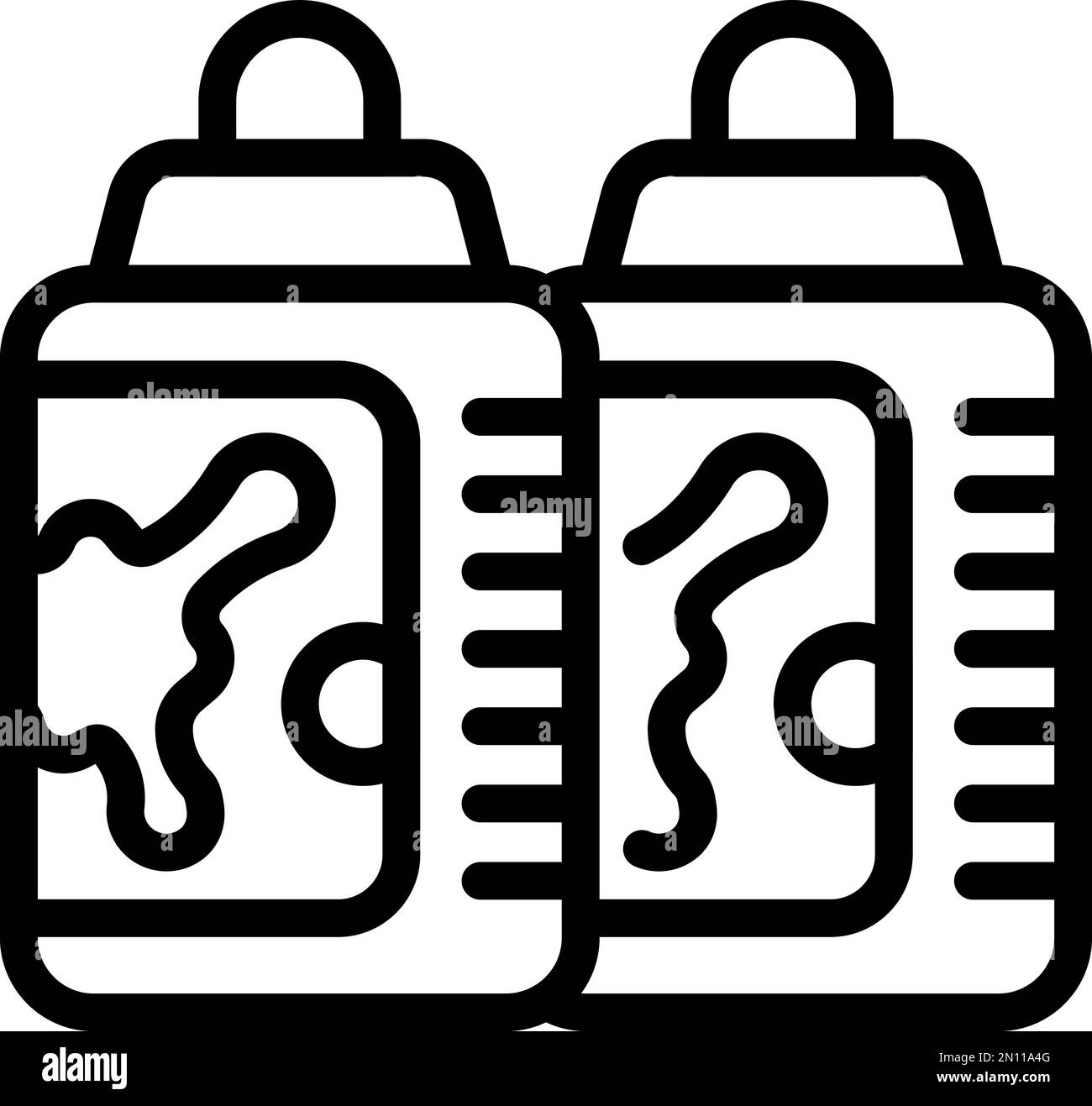 Paint bottles icon outline vector. Art studio. Brush craft Stock Vector ...