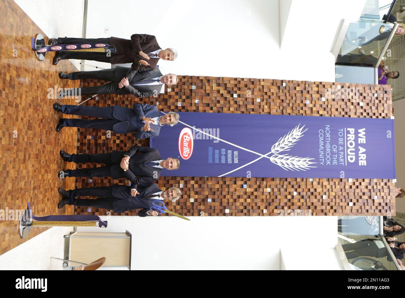 NORTHBROOK, IL, NOVEMBER 9, 2015 : Barilla leaders celebrate the grand ...