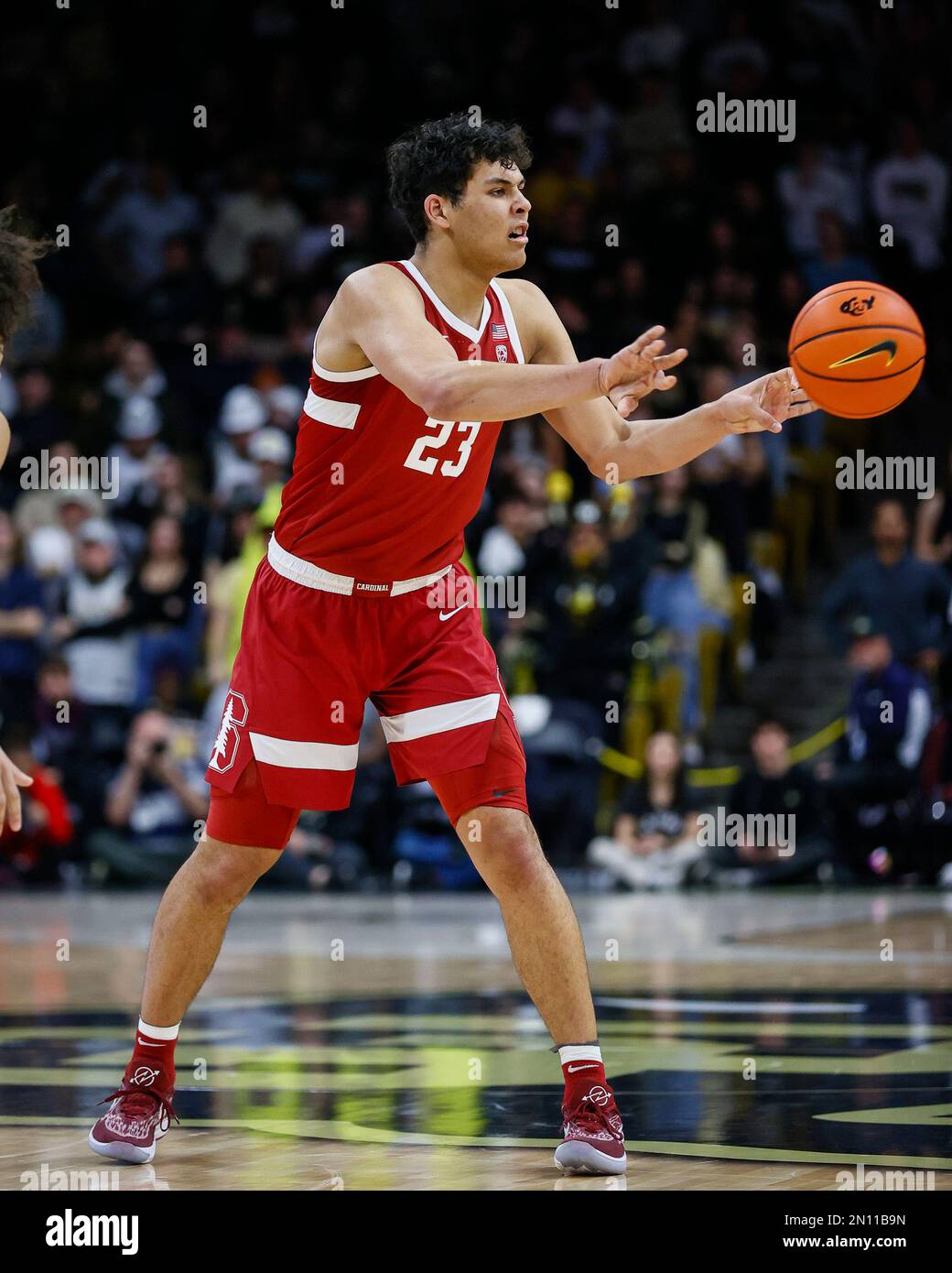 February 5, 2023: Stanford Cardinal forward Brandon Angel (23) [passes ...