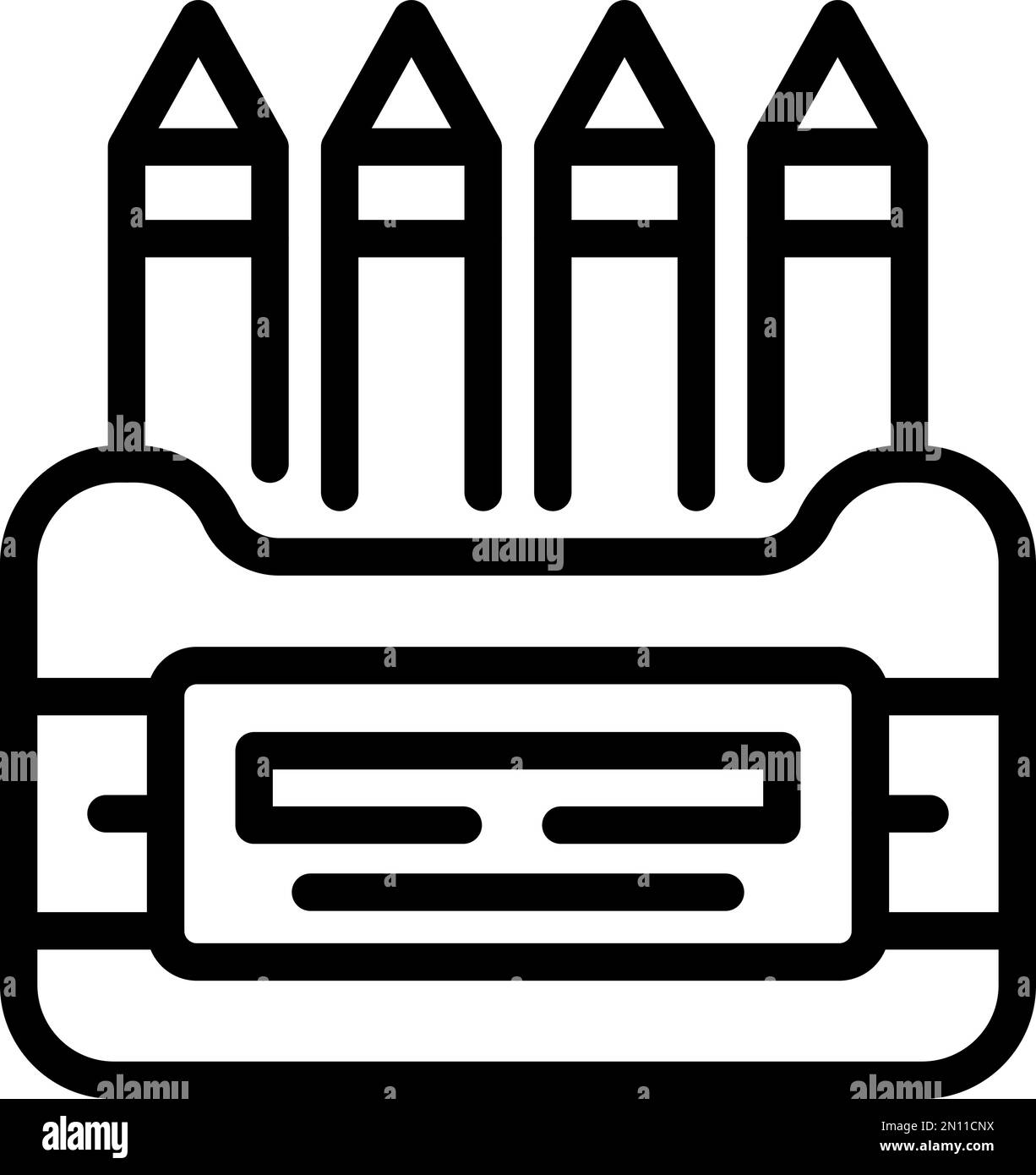 Pens painter icon outline vector. Art studio. Brush design Stock Vector ...