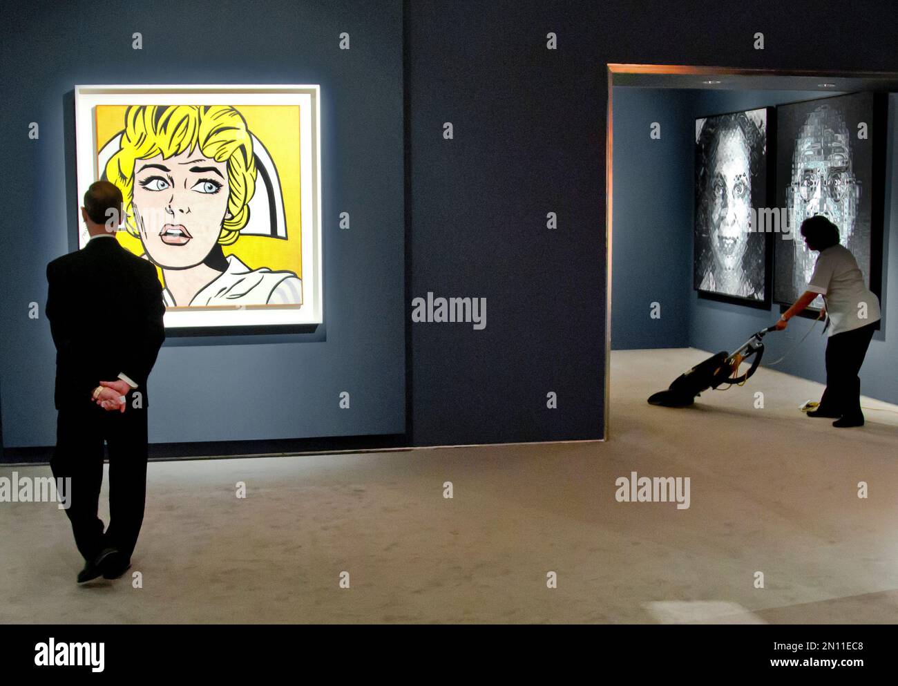 Roy Lichtenstein's "Nurse," left, and Chuck Close's dual paintings ...
