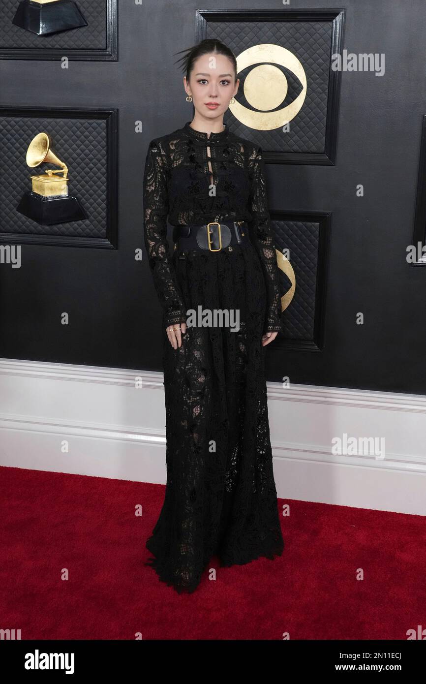 Gina Alice arrives at the 65th annual Grammy Awards on Sunday, Feb. 5 ...