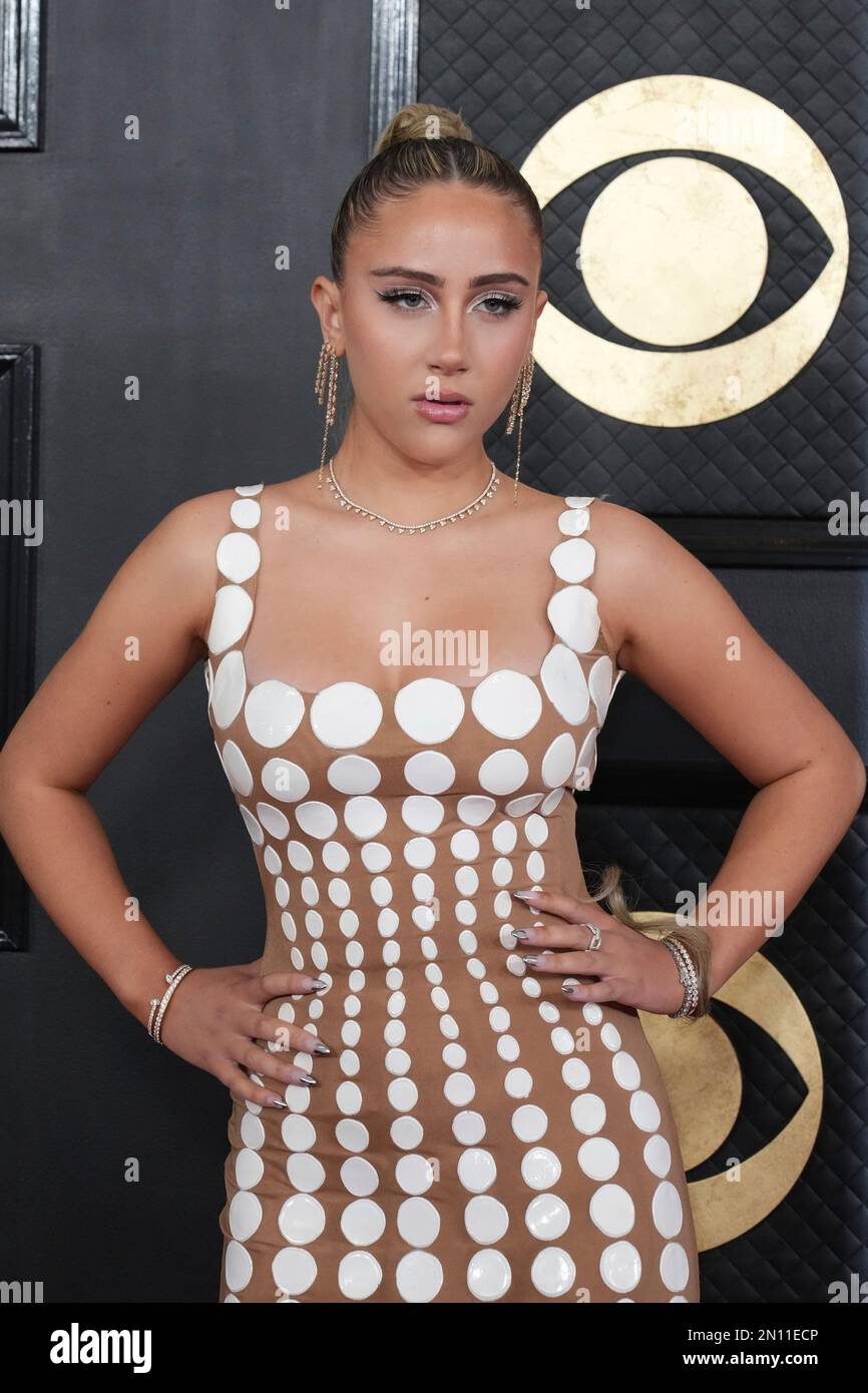 Ava Kolker arrives at the 65th annual Grammy Awards on Sunday, Feb. 5, 2023, in Los Angeles ...
