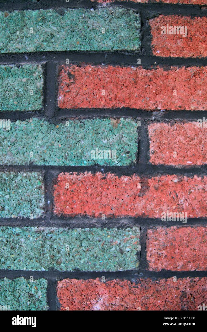 brick wall texture and funny colors Stock Photo - Alamy
