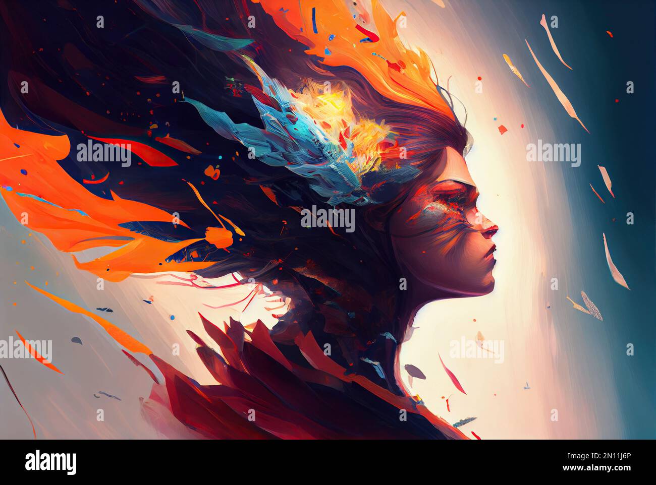 Generative AI illustration of annual collective mind concept art ...