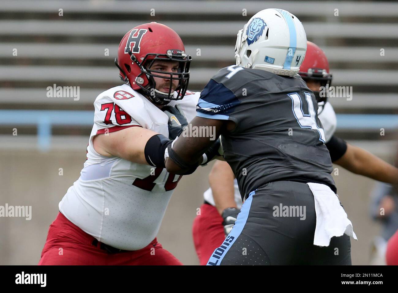 Harvard Crimson's Cole Toner #78 in action against the Columbia Lions ...