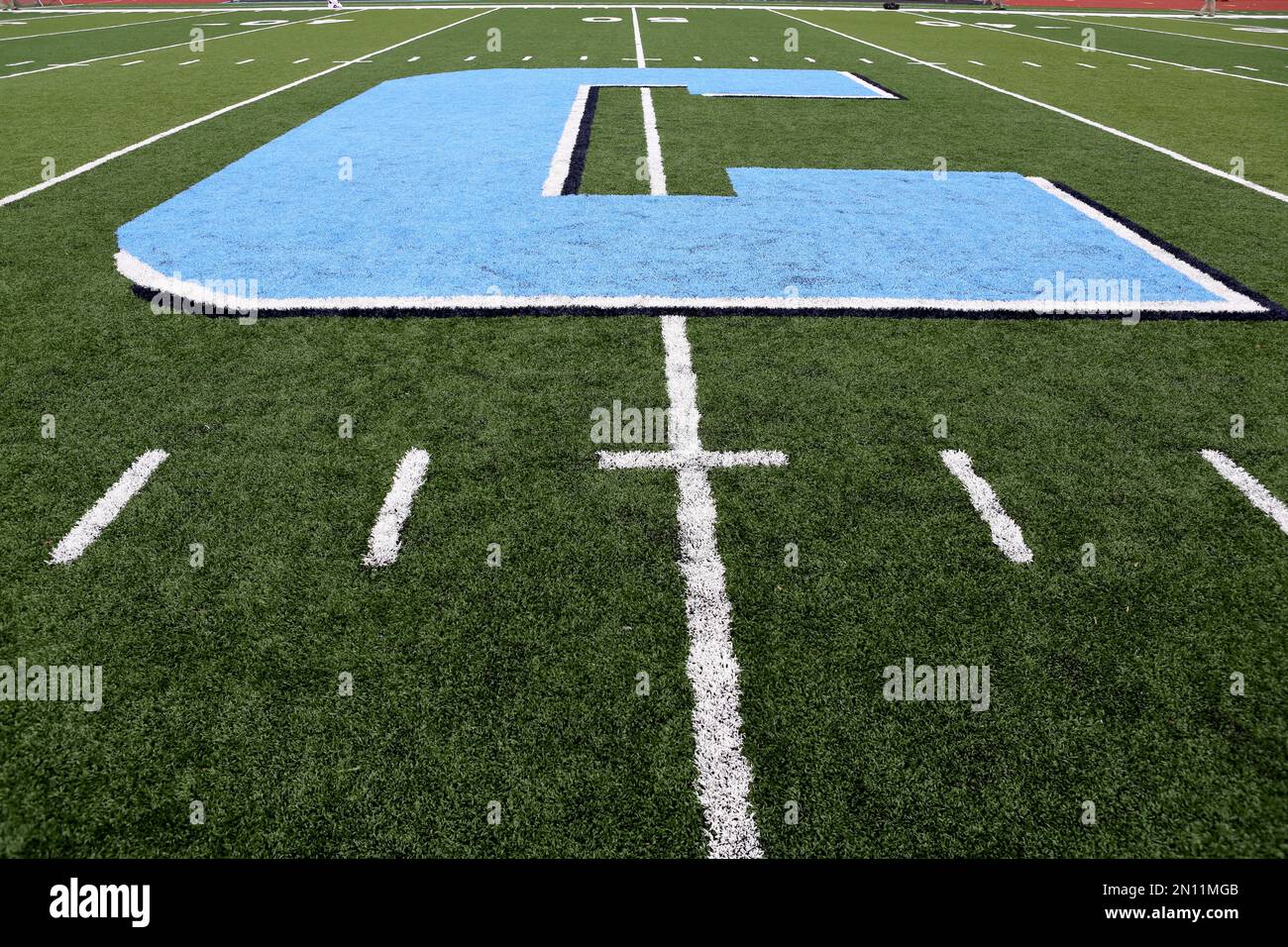 A view of the C logo at Robert Kraft field, home of the Columbia Lions ...