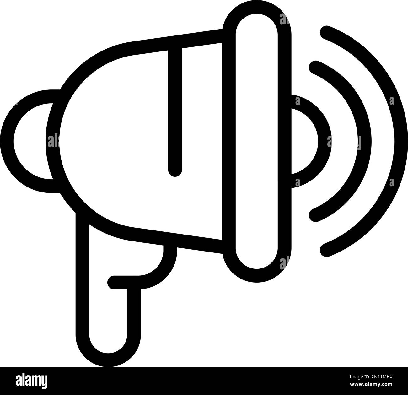 Megaphone alert icon outline vector. Air raid. Alarm war Stock Vector ...