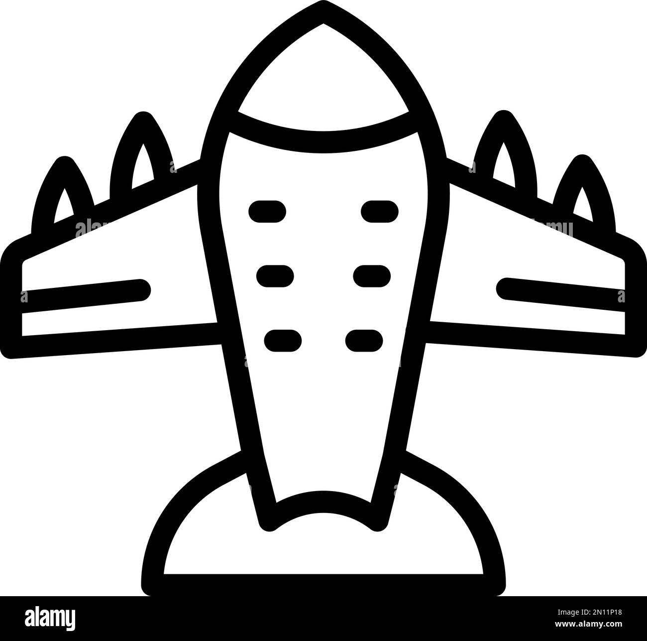 Airplane attack icon outline vector. Alarm alert. Marketing bomb Stock ...