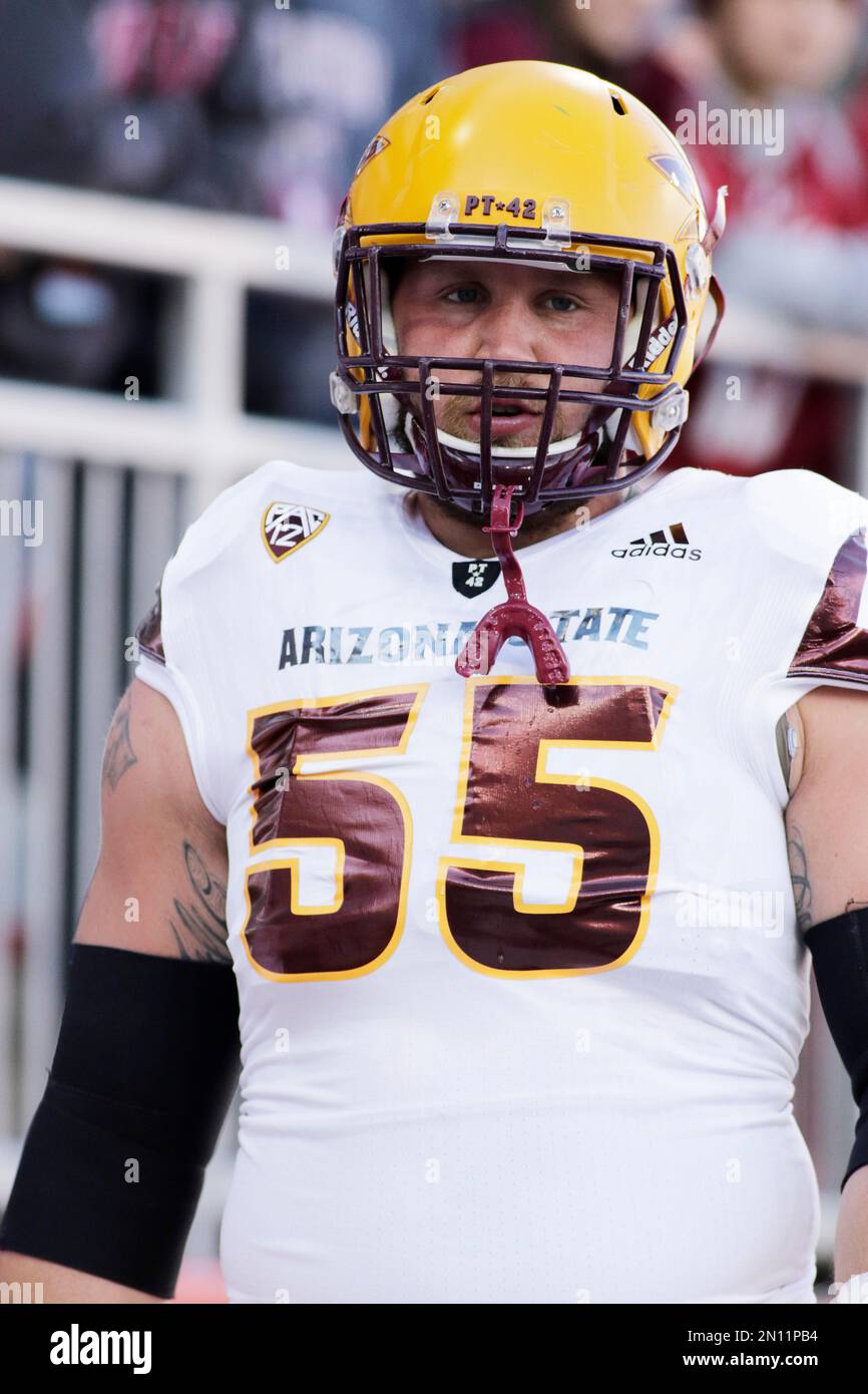 Arizona State offensive lineman Christian Westerman (55) warms up ...