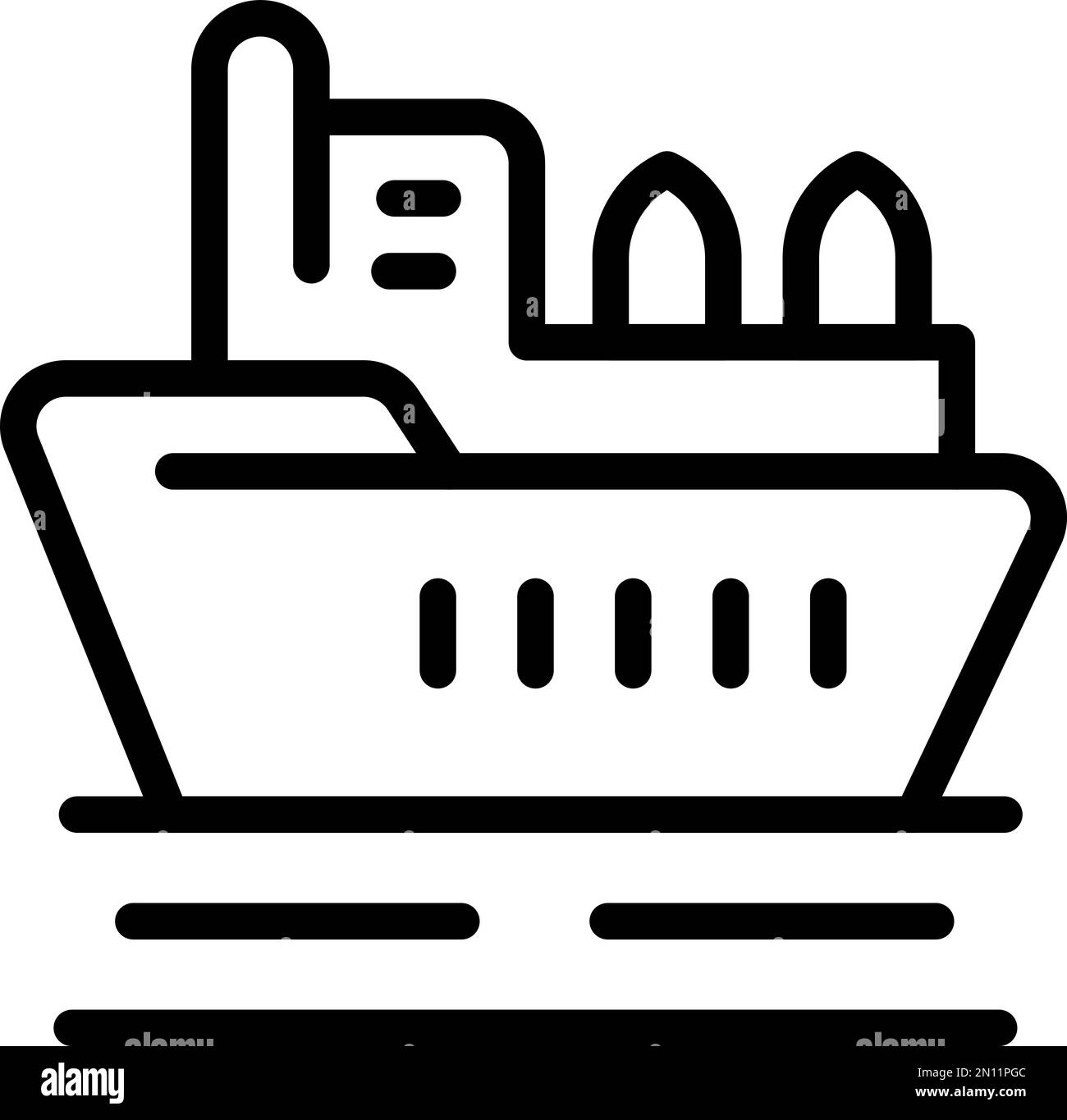 Ship air attack icon outline vector. Alert raid. War alarm Stock Vector ...