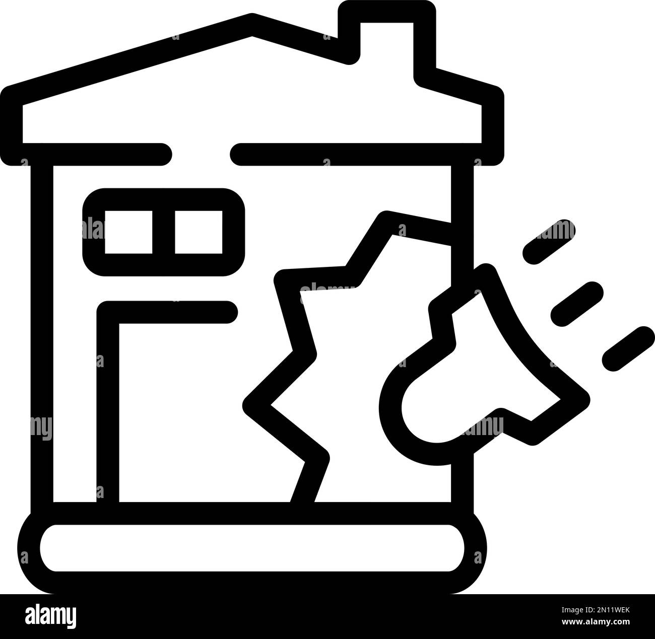 House bomb attack icon outline vector. Air raid. War alert Stock Vector ...