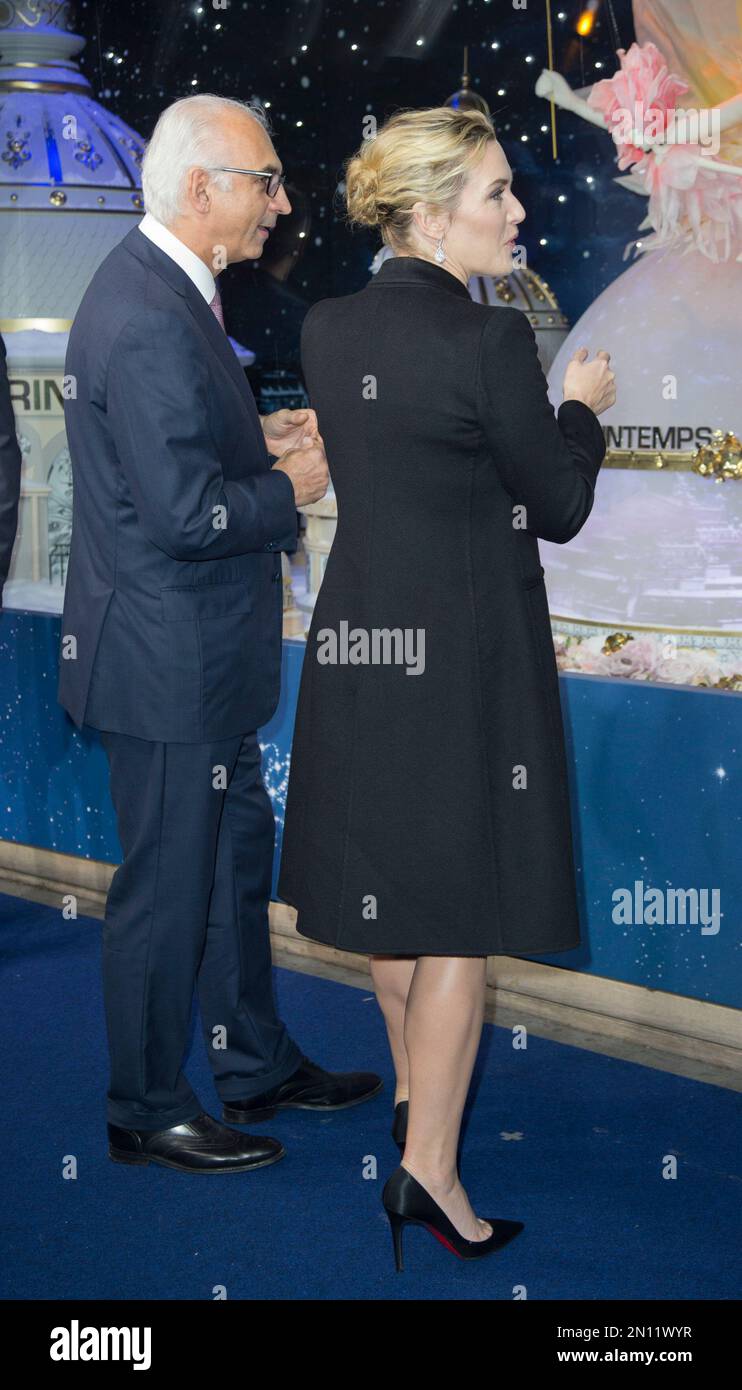 U.S. actress Kate Winslet attends with Le Printemps chairman Paolo De ...