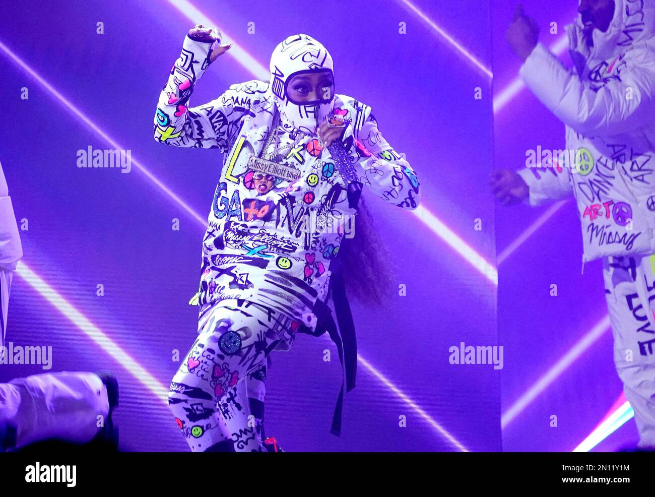 Missy Elliott performs "Lose Control" at the 65th annual Grammy Awards ...