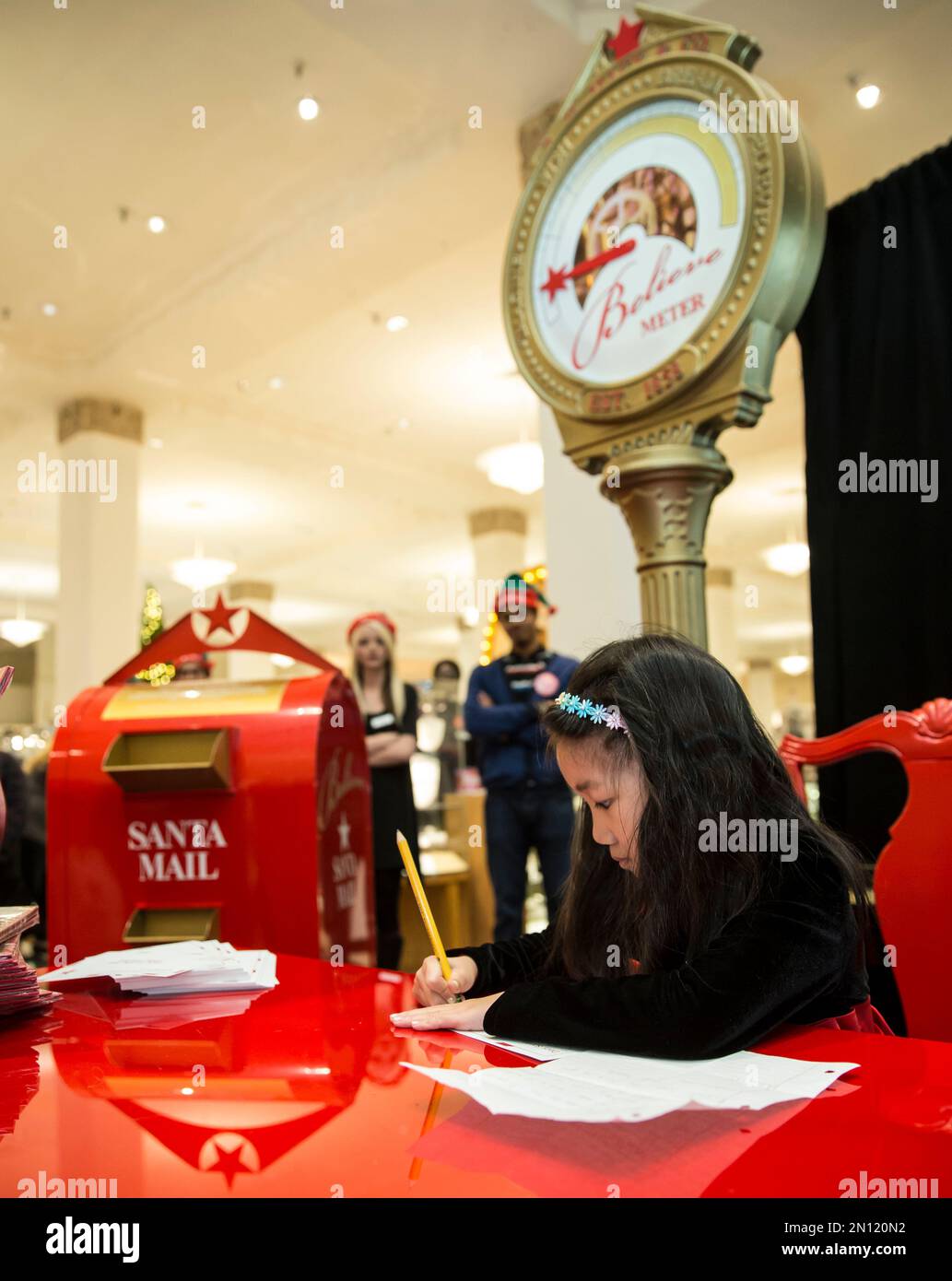 Alexis Hwa writes the ceremonial first letter to Santa to launch the ...