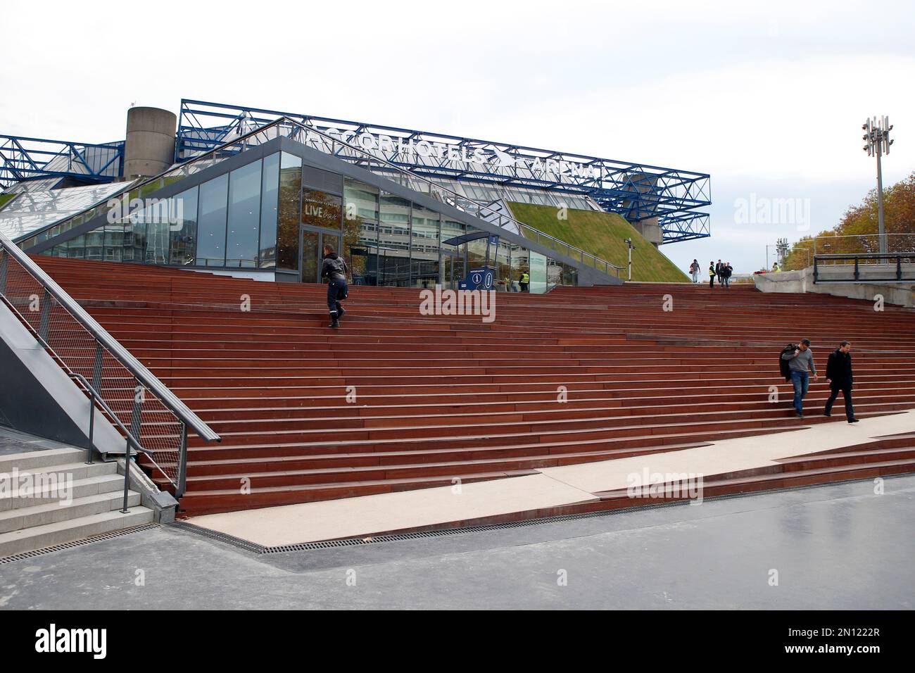 The main entrance of the Paris refurbished Bercy Arena, renamed Accor ...
