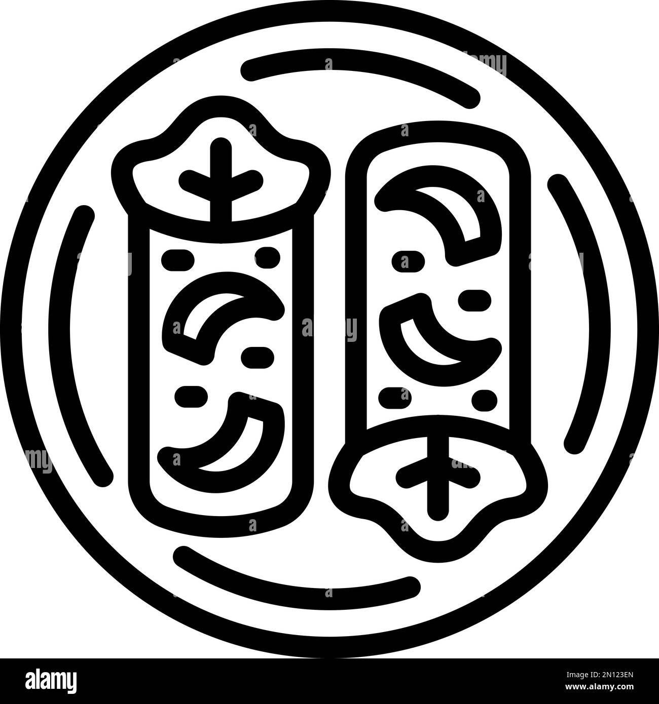 Gourmet spring roll icon outline vector. Food cuisine. Meal cheese ...