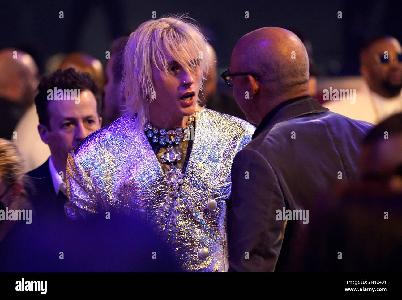 Machine Gun Kelly in the audience at the 65th annual Grammy Awards on ...